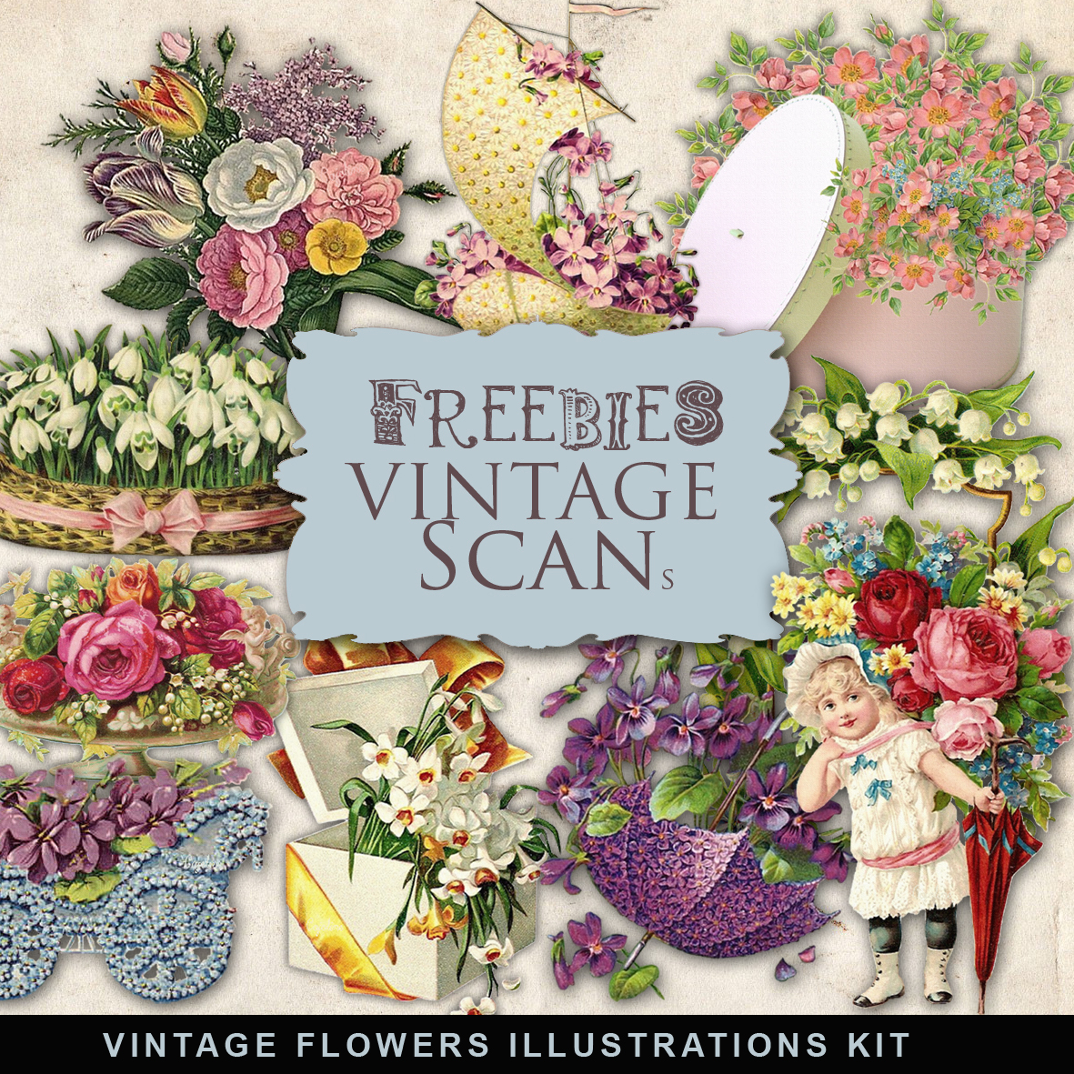 New Freebies Vintage Flowers Vignettes:Far Far Hill - Free database of ...