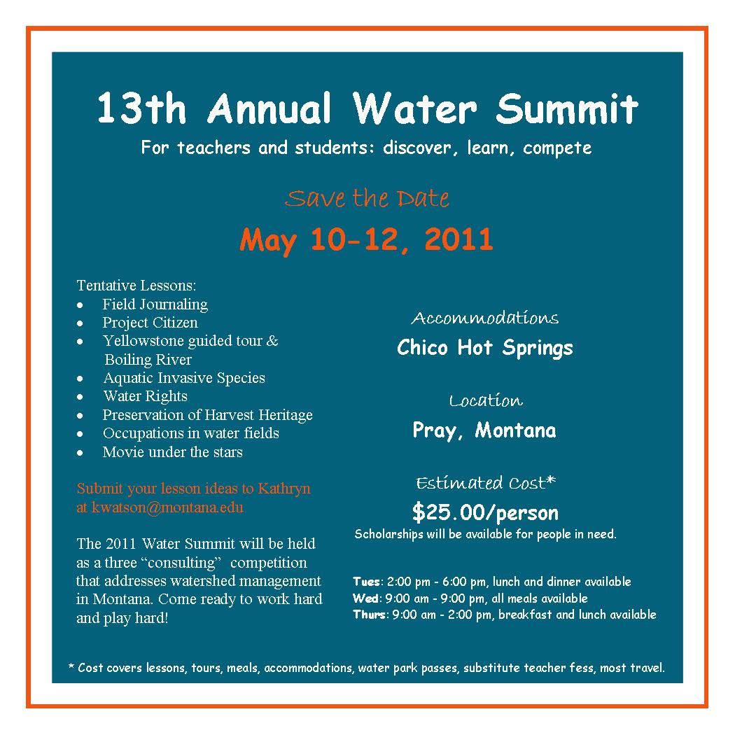 Montana Stream Team: Treasure our Waters: 13th Annual Water Summit ...