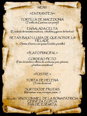 Cosas de la vida: MENU TIPICO...