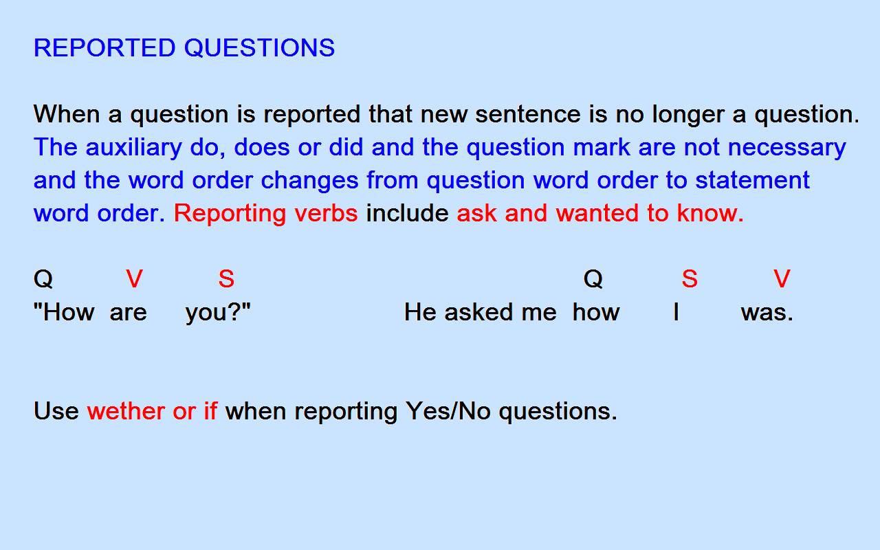Maripaz B1 : Reported Speech. Questions