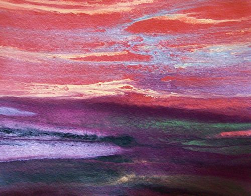 Contemporary Landscape Paintings : "Autumn Sunset III" Original ...