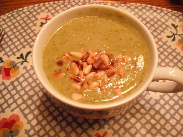 Nicely Cooked: Broccoli and Pine Nut Soup