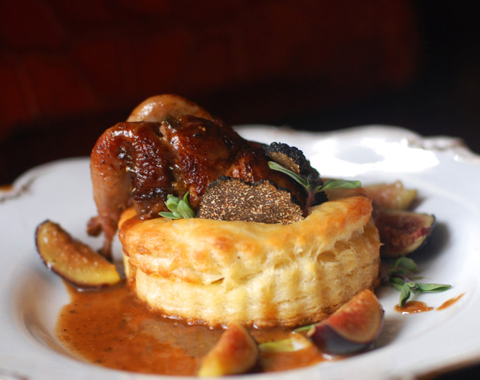 Quail in Puff Pastry( made with duck fat and butter!) foie gras and ...