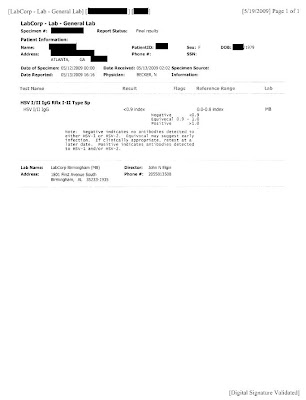 My Resolve Herpes Journal: Copy of My Negative PCR and IgG Test Results