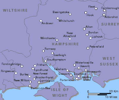 Around the World Maps: Hampshire Map