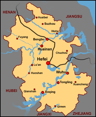 Around the World Maps: Anhui Map