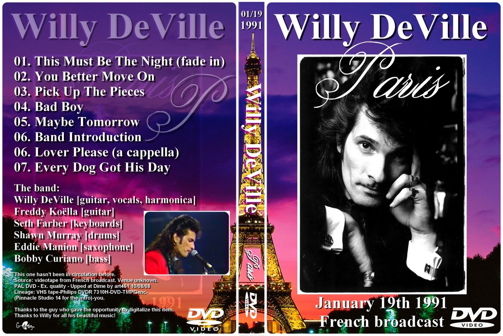 Willy DeVille International Fans: Willy DeVille in Paris 1991 [French TV broadcast]
