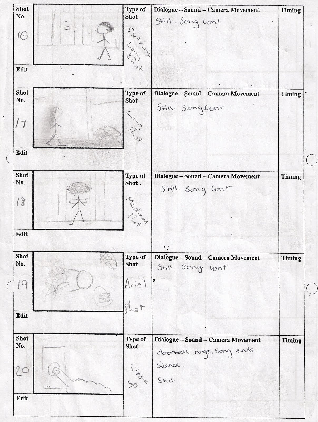 From Joe, With Love - A Short Film: FILM: Storyboard