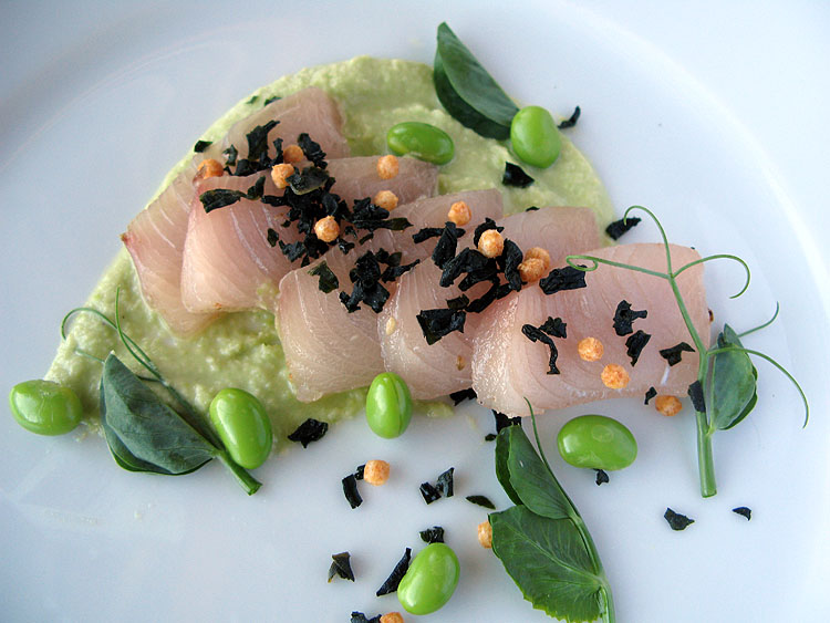 Mi Momofuku: Day 48 - Page 142 - Cured Hamachi, Horseradish-Edamame ...