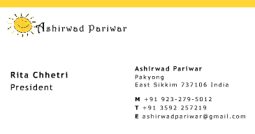 Ashirwad Pariwar: Visiting card for our NGO