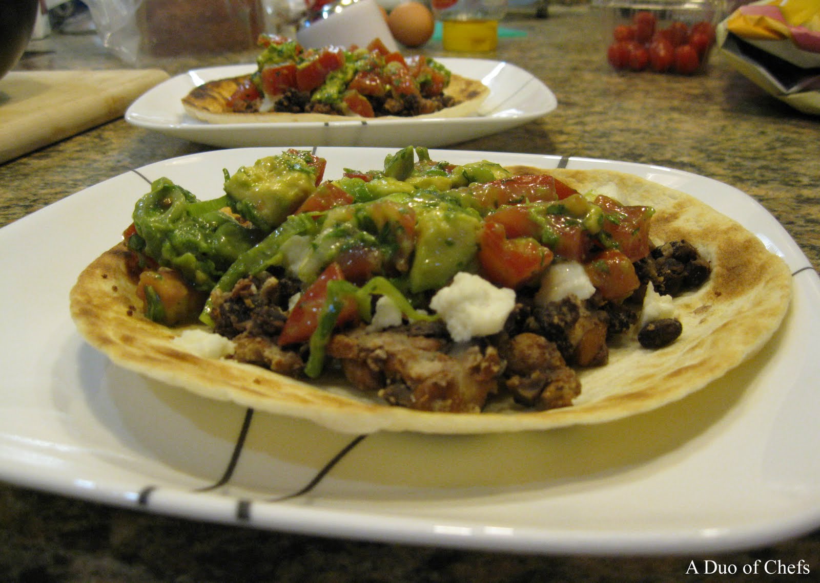 A Duo of Chefs: Dos Frijoles Tostadas (Two Bean Tostadas)