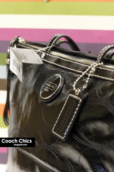 Coach Chics: New Coach Signature Stripe Stitching Patent Leather Tote