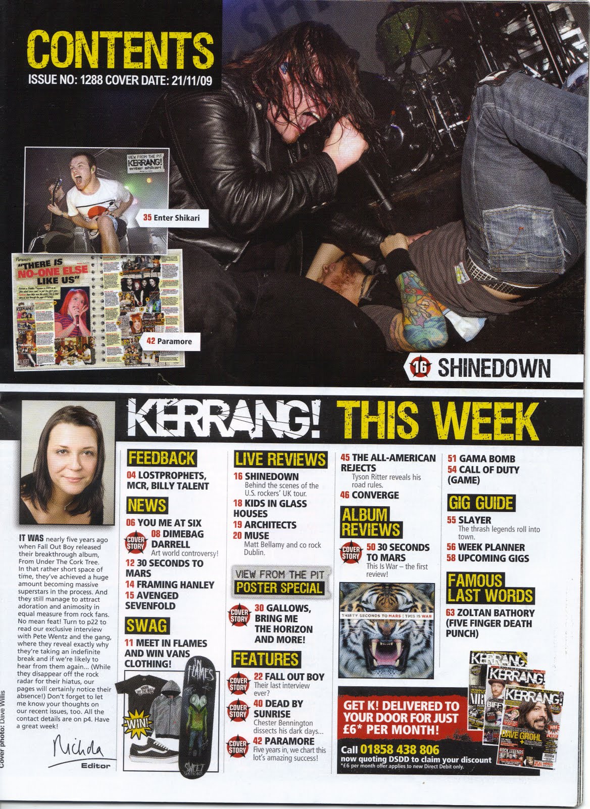 Music Magazine: Analysing Music Magazines-Contents Page