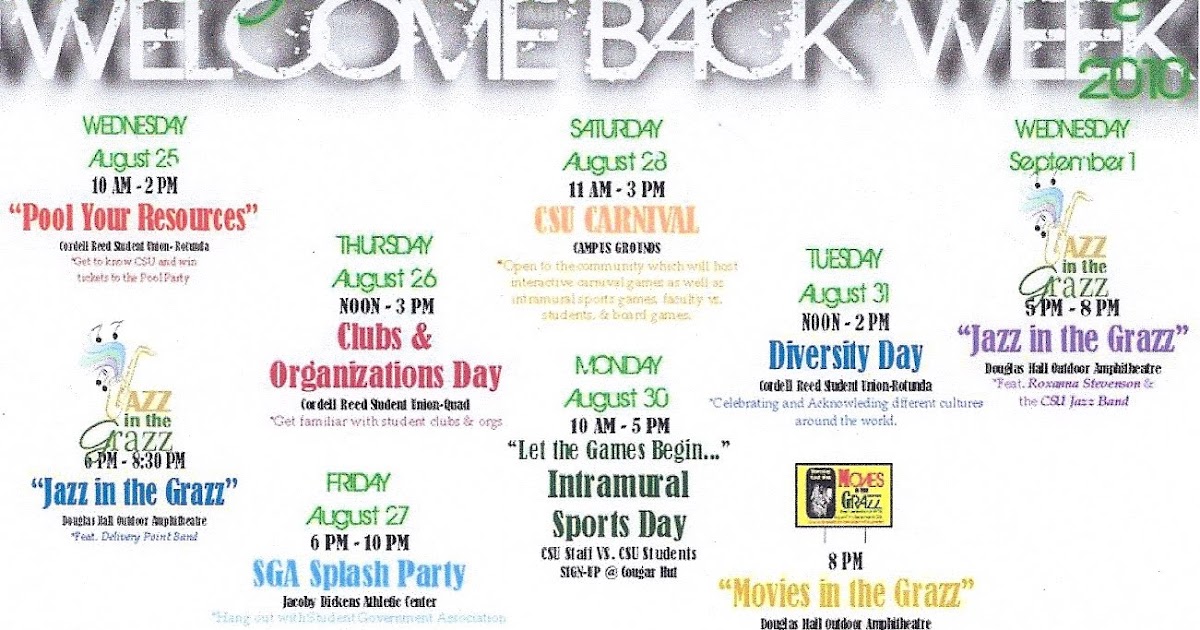 The Sixth Ward: Chicago State Welcome Back Week Events