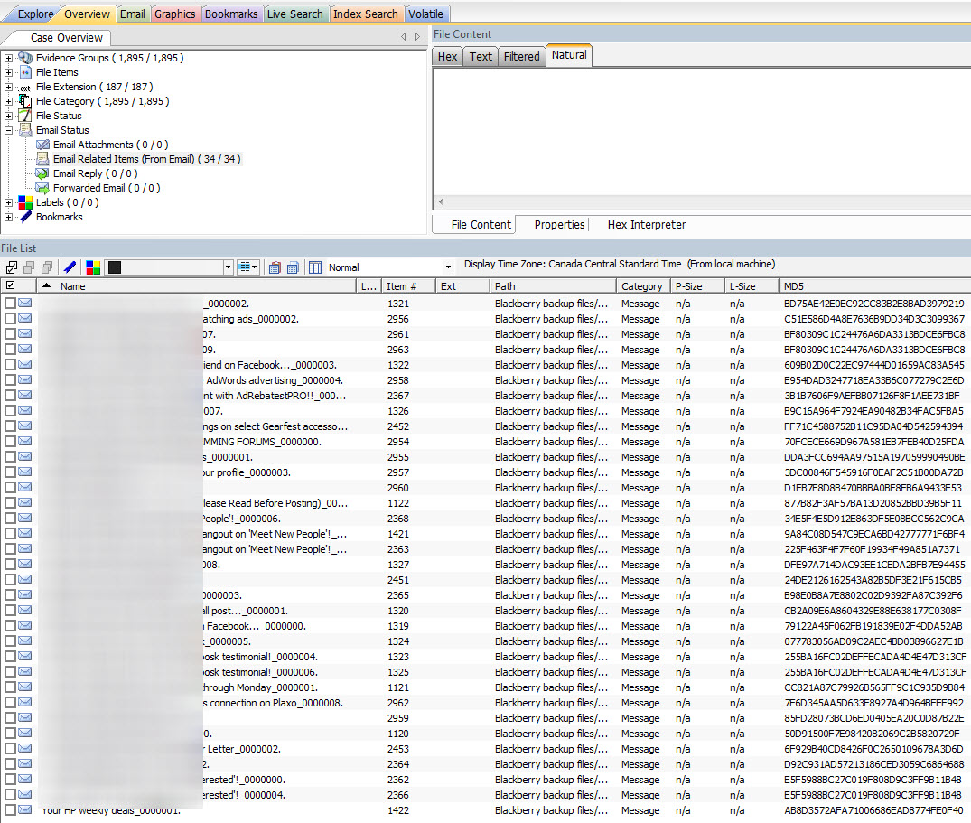 Computer Forensics and IR - What's New?: Blackberry IPD files and FTK 3.2