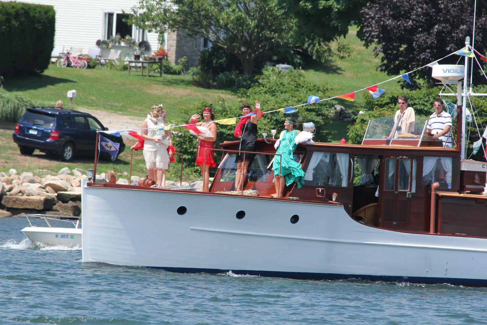 sailcricketpam: Sunday Wooden boat parade! Yup right by our boat!