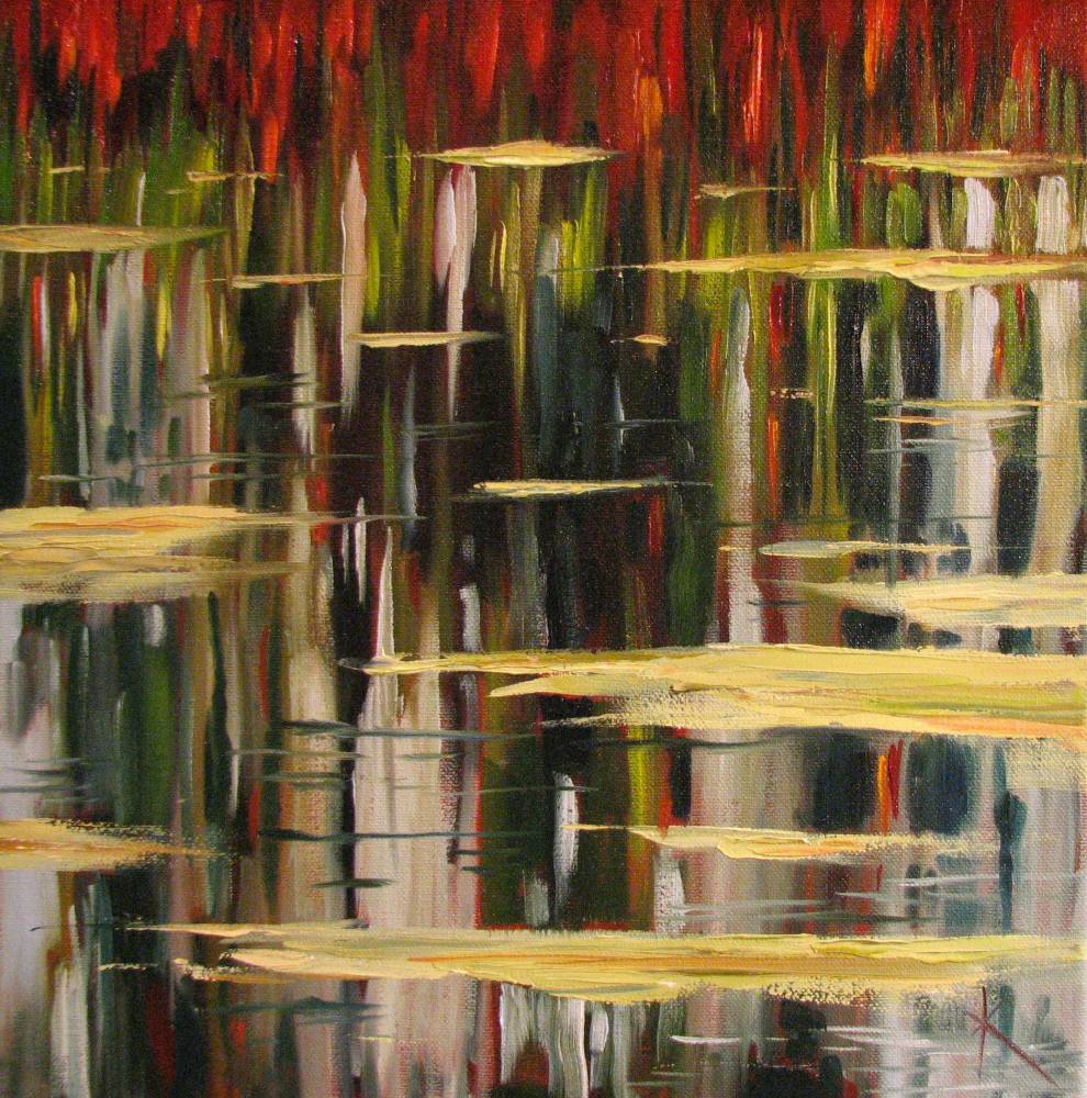 Kim Blair Artist: Landscape Painting of Marshlands, Red Reed ...