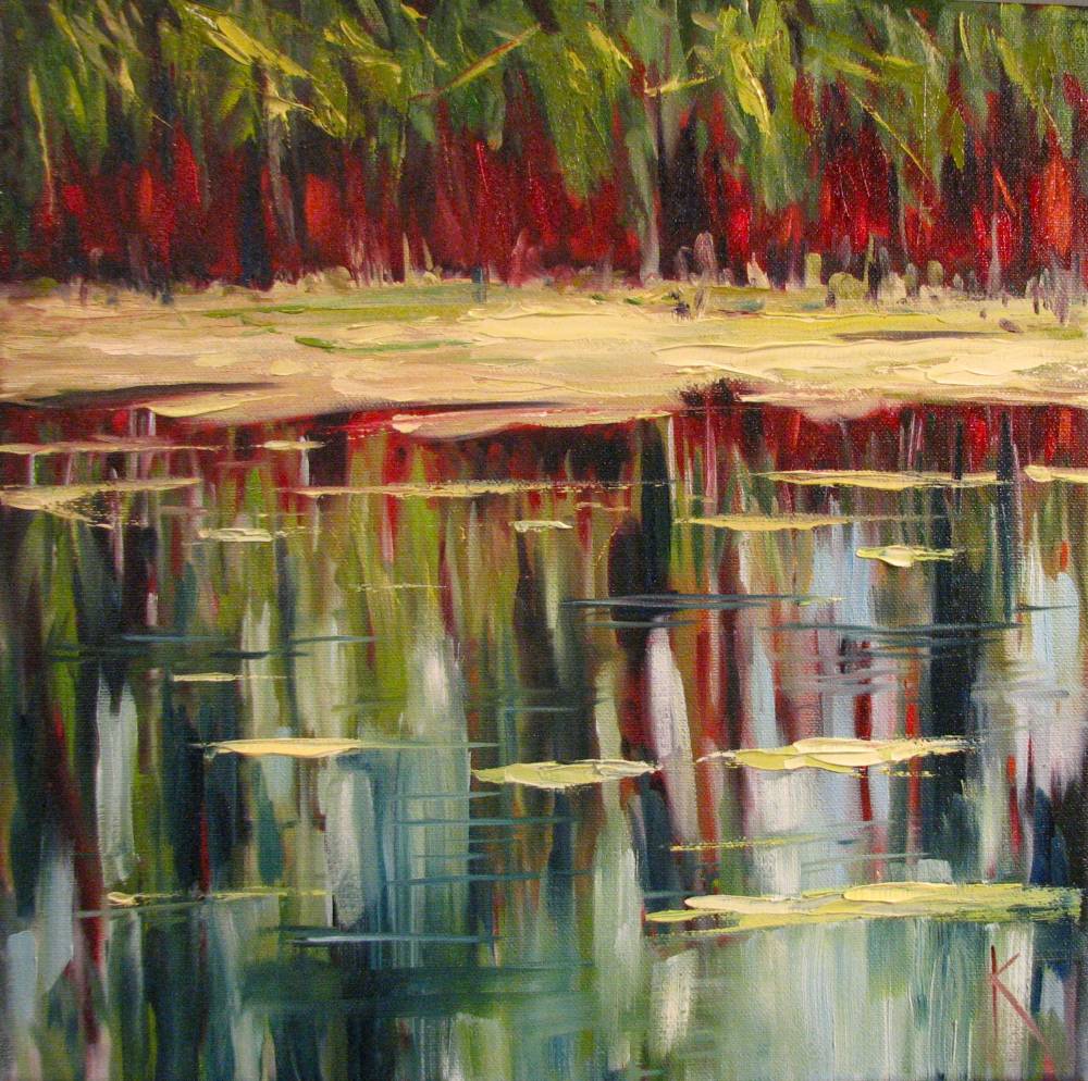 Kim Blair Artist: Landscape Painting of Marshlands, Red Reed ...