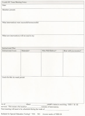 RTI Teachers' Quick Reference Guide: Sample Documentation Sheets