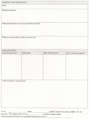 RTI Teachers' Quick Reference Guide: Sample Documentation Sheets