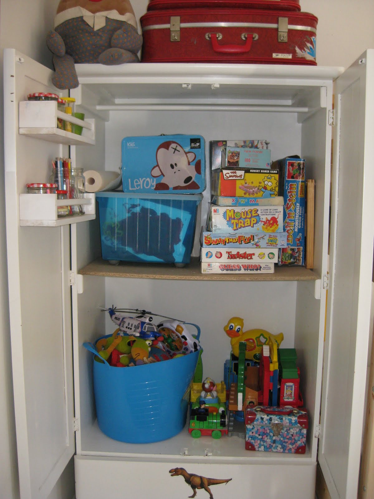White Cat Vintage: Toy cupboard before and after.