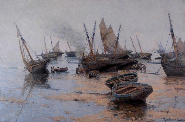MARINES et Autres peintures: Léon Gustave RAVANNE (1854 - 1904)