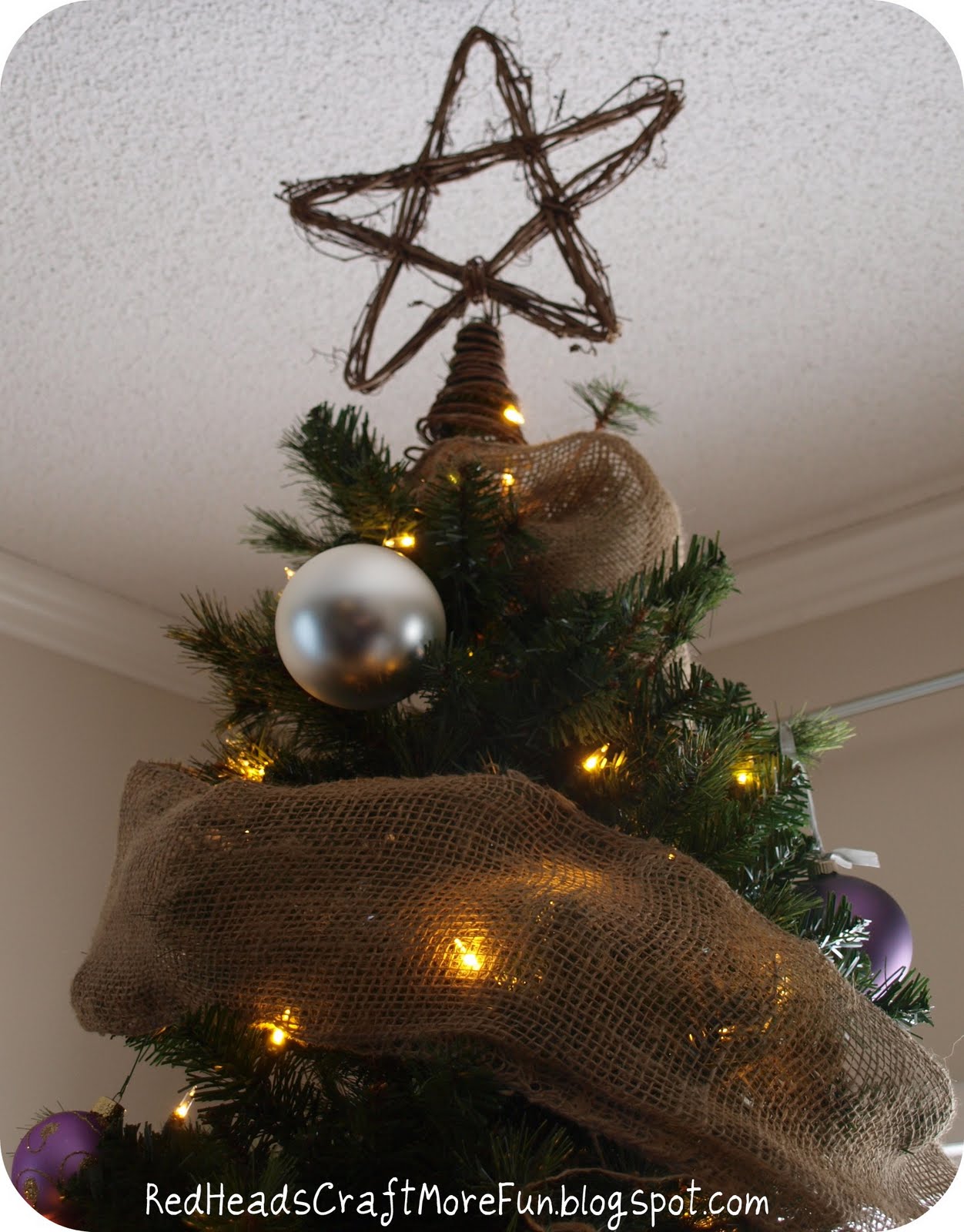 Red Heads Craft More Fun: PB Inspired Rattan Star Christmas Tree Topper
