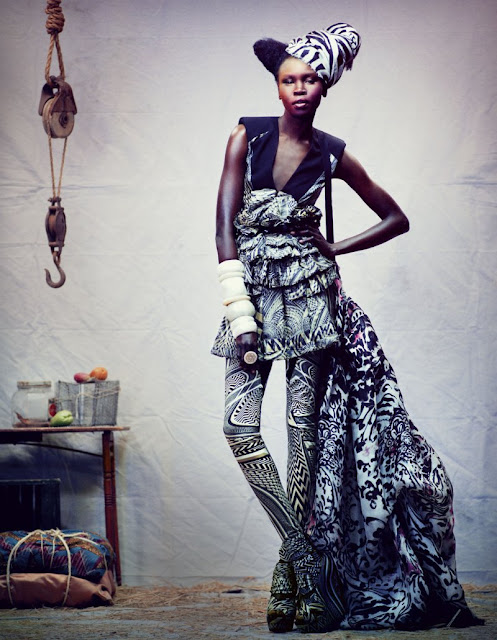 ideias vestíveis: Editorial: Alek Wek para How To Spend It Magazine