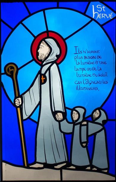 ICONOGRAPHIE CHRÉTIENNE: Saint HERVÉ, abbé et ermite