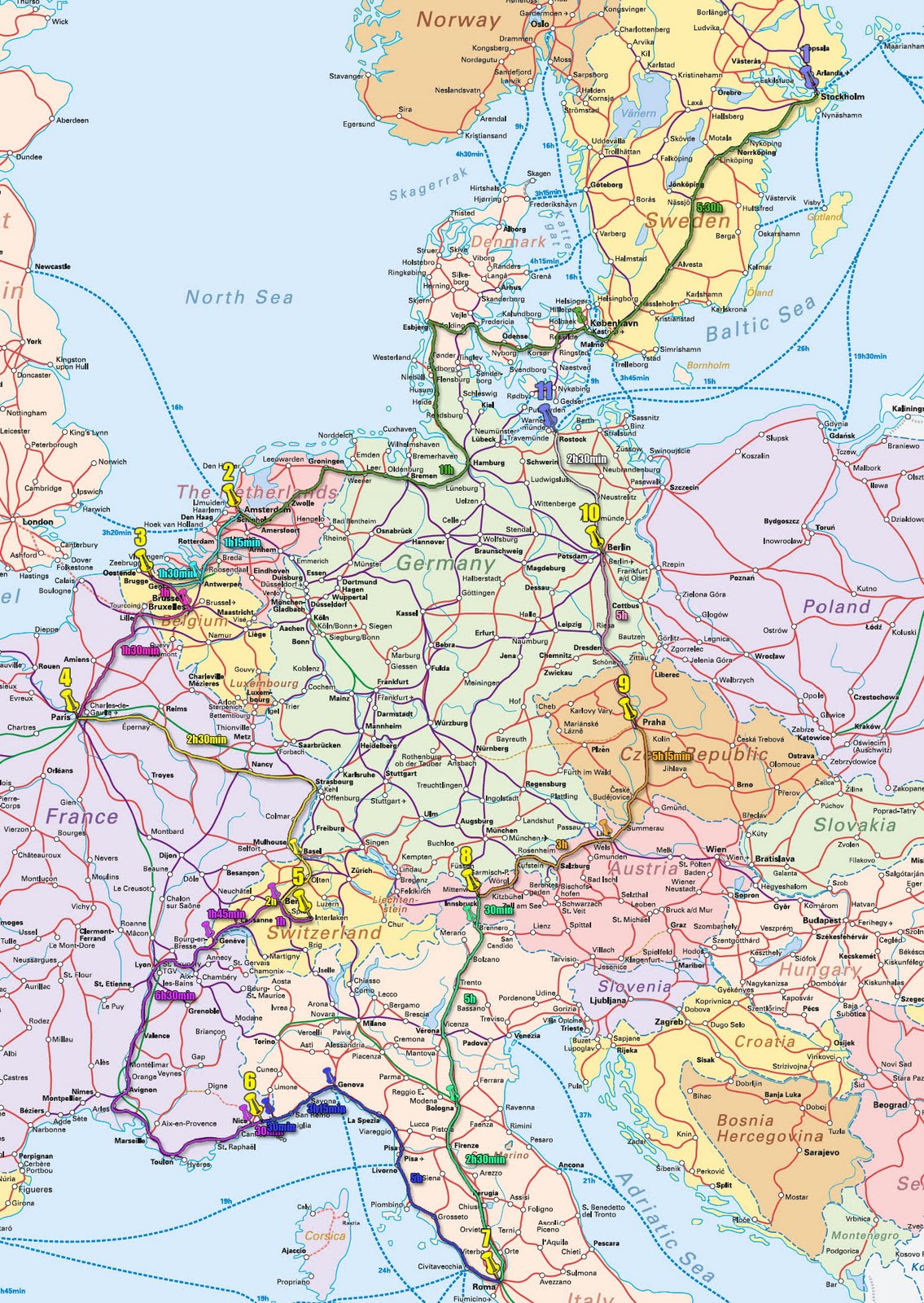 Interrail Map Of Europe - United States Map