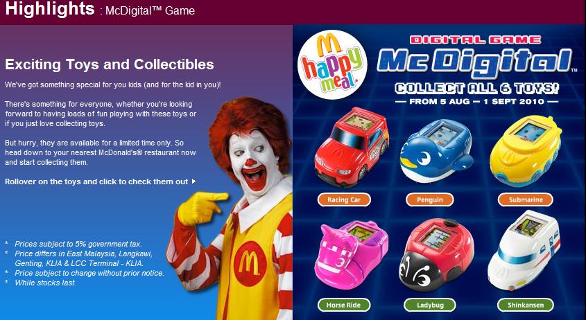 Mc Donals d - FInally i had finish my Collection on Mc Digital ...