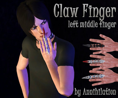 Annihilation's Sims 3 CC: Claw Finger Set