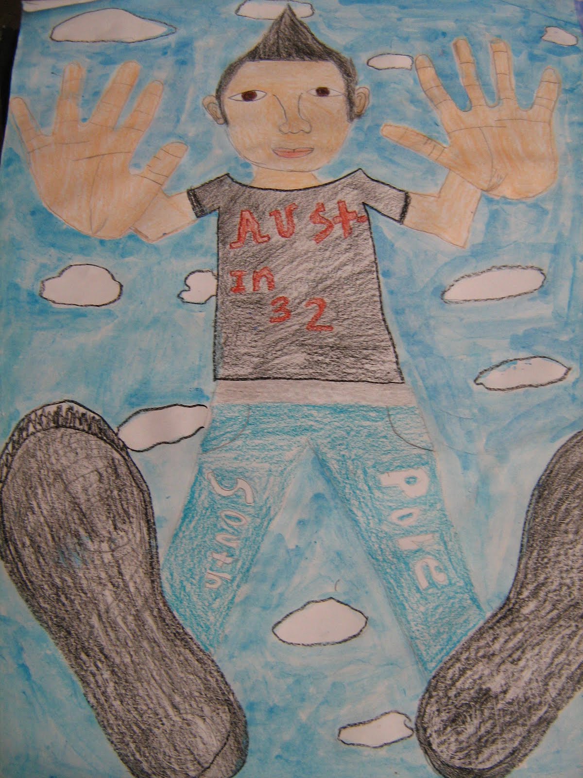 Mrs. Levine's Elementary Art Blog: Foreshortening Self-Portrait
