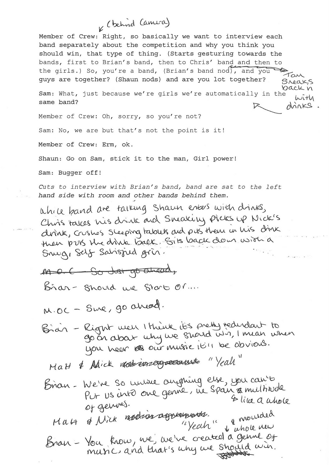 Beth EPQ: Unit G324-Short Film-Script and Storyboard