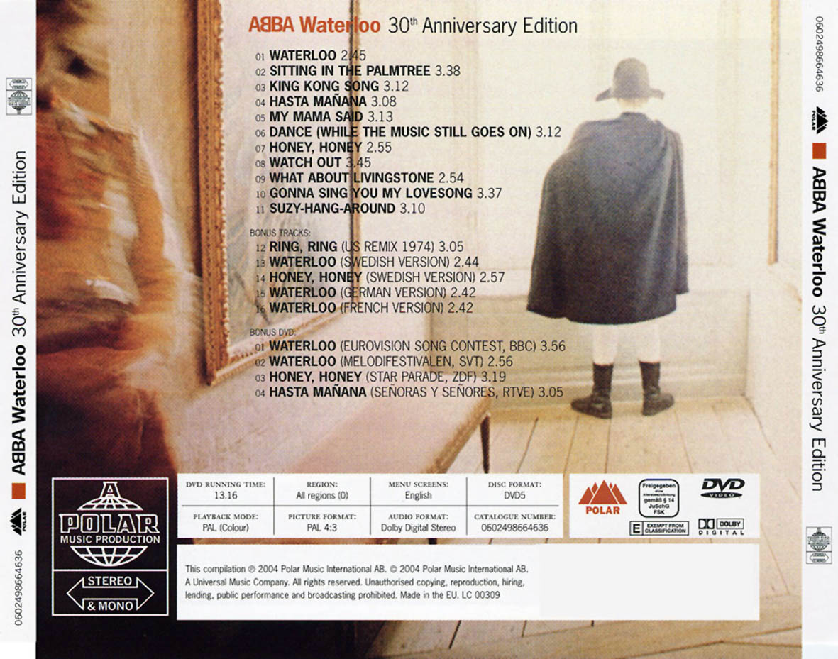 CARATULAS DE CD DE MUSICA: Abba Waterloo 30th Aniversary Edition (2004)