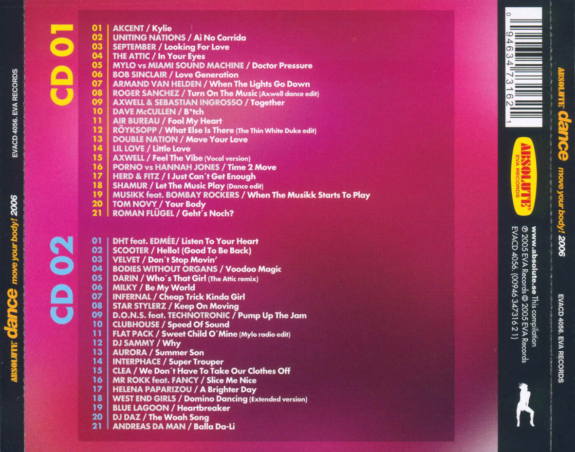 CARATULAS DE CD DE MUSICA: Absolute Dance Move Your Body! 2006(2005)