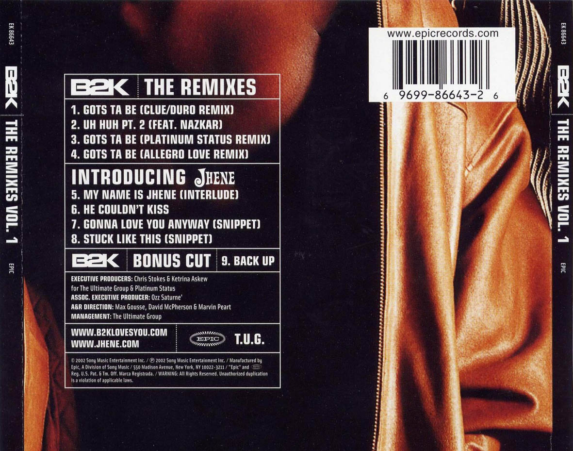 CARATULAS DE CD DE MUSICA: B2k The Remixes Volume 1 (2002)