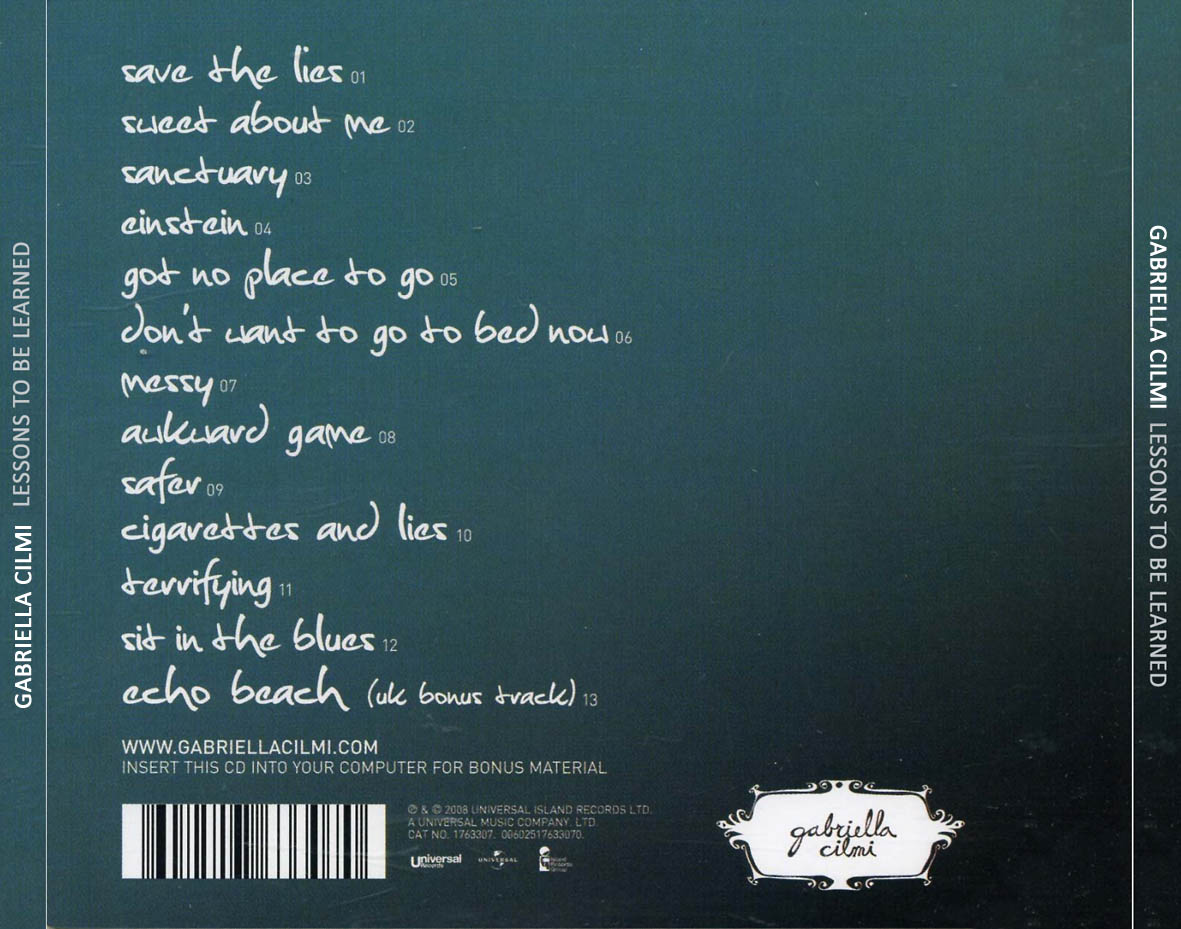 CARATULAS DE CD DE MUSICA: Gabriella Cilmi Lessons To Be Learned (2008)