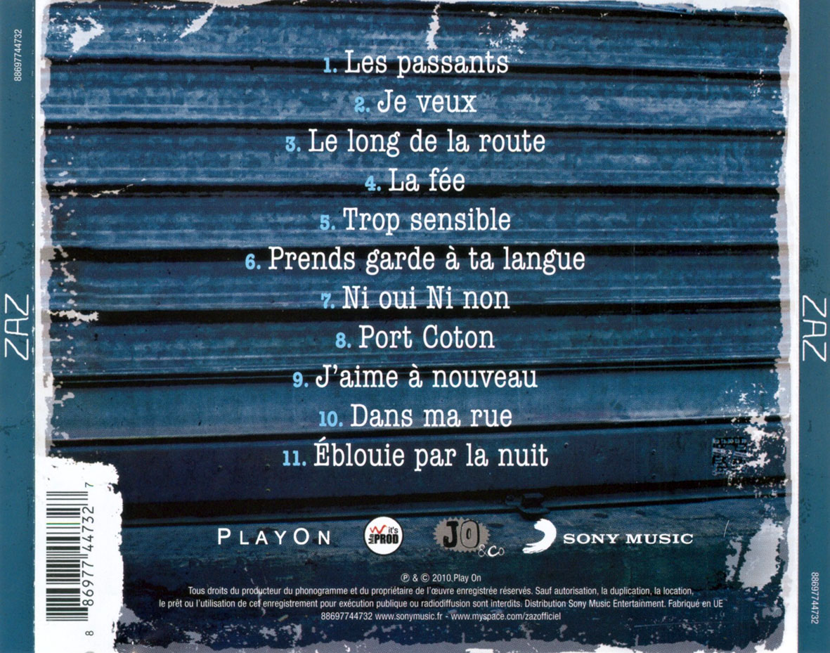 CARATULAS DE CD DE MUSICA: Zaz Zaz (2010)