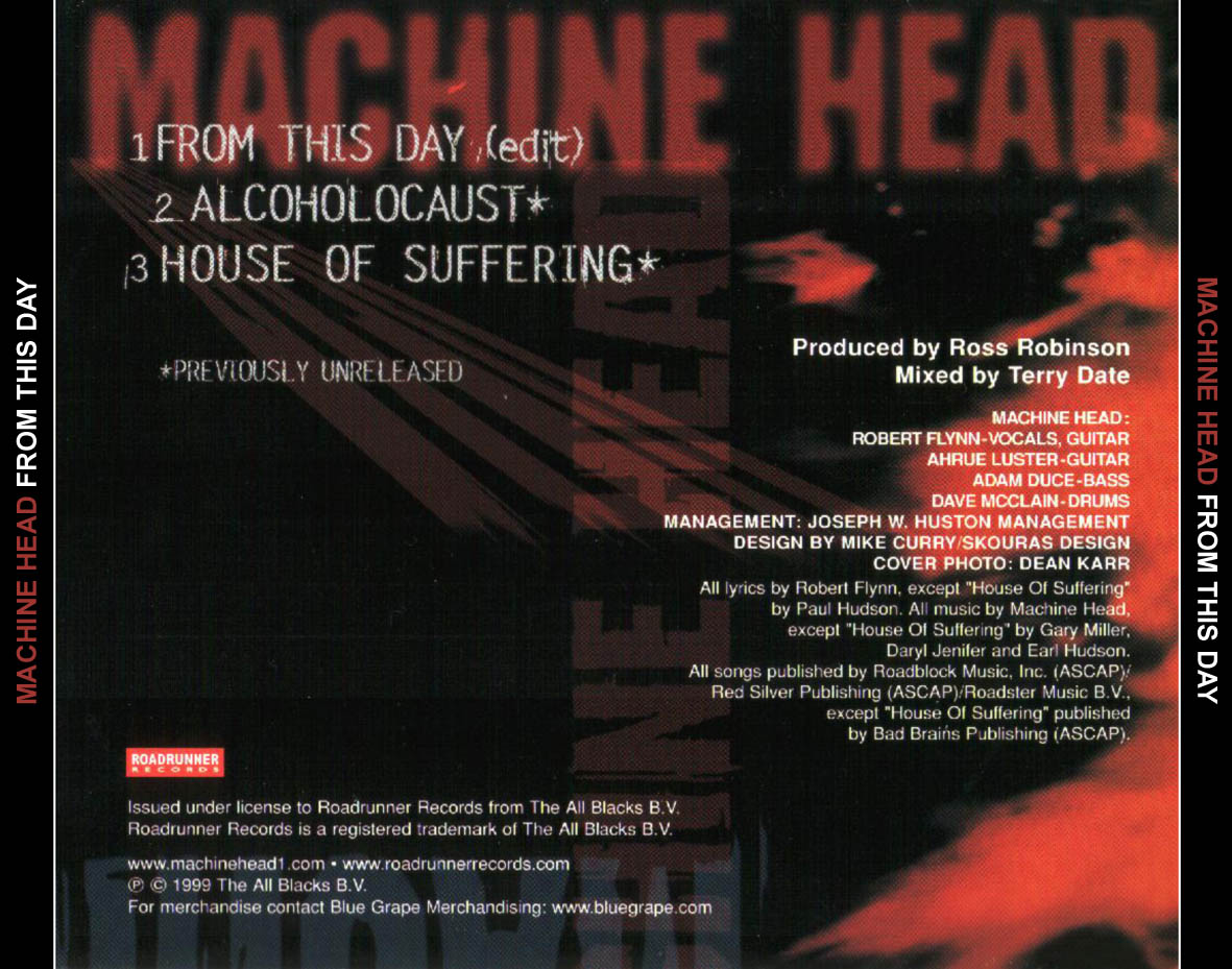 CARATULAS DE CD DE MUSICA: Machine Head From This Day (Cd Single) (1999)