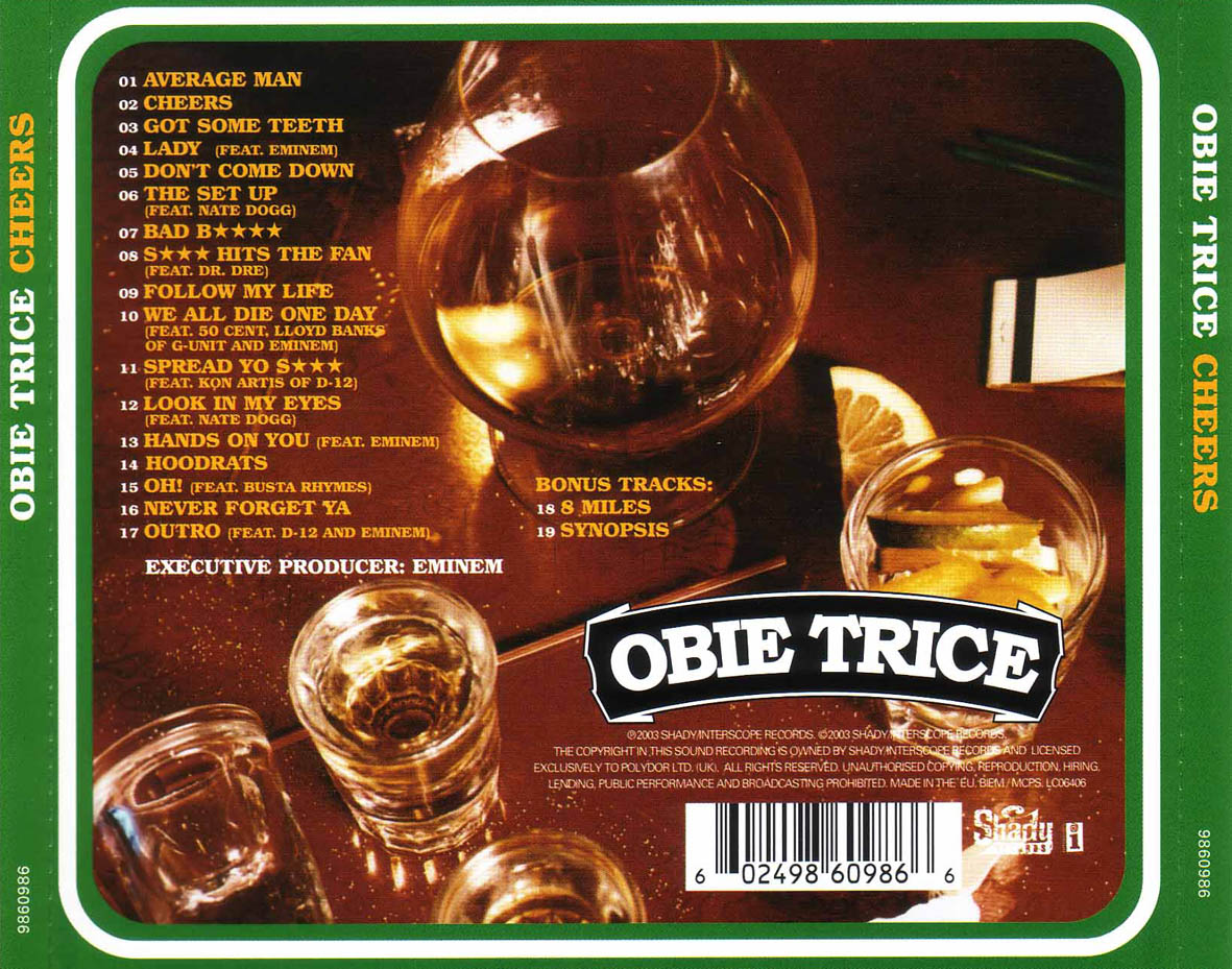 CARATULAS DE CD DE MUSICA: Obie Trice Cheers (2003)