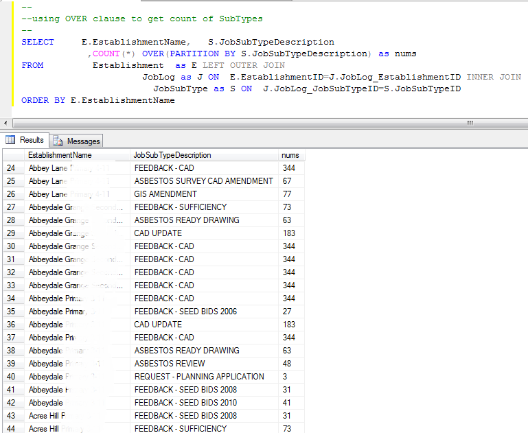 SQL Server, SSRS and Crystal Reports: Using the OVER clause - SQL