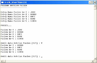 Dwi Baraja Blog's: Program Pascal : Queue / Antrian
