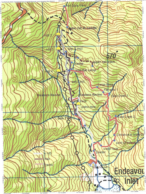 Endeavour Inlet History Blog: 2010 map of bridle tracks, tramlines and ...