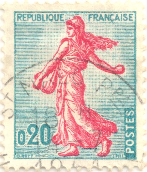 La Semeuse (sower), Republique Française Postes (France), 0,20, green ...