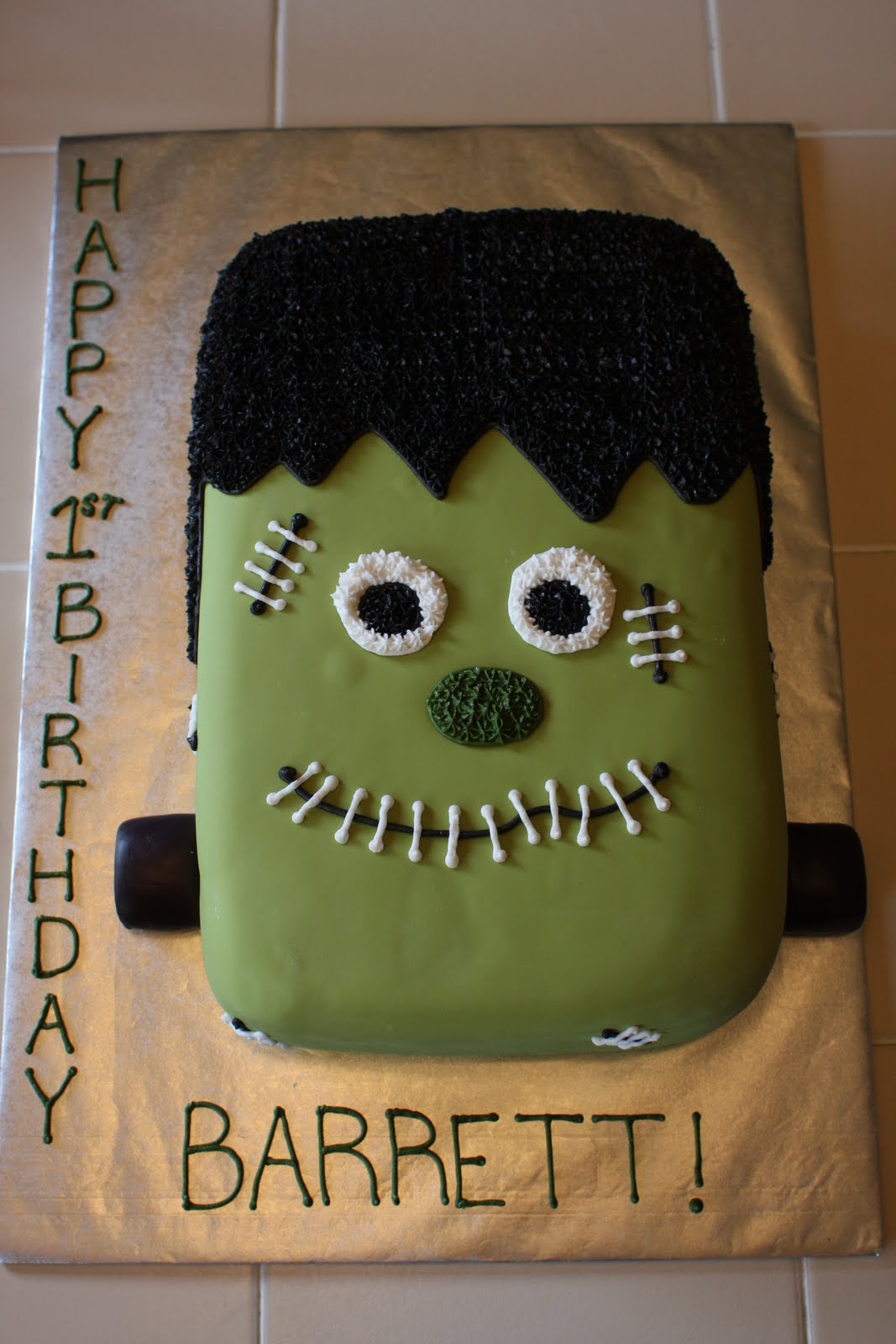 The Buttercream Bakery: Frankenstein First Birthday Cake