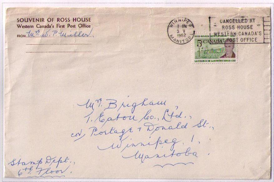 Postal History Corner: 1962 Red River Settlement