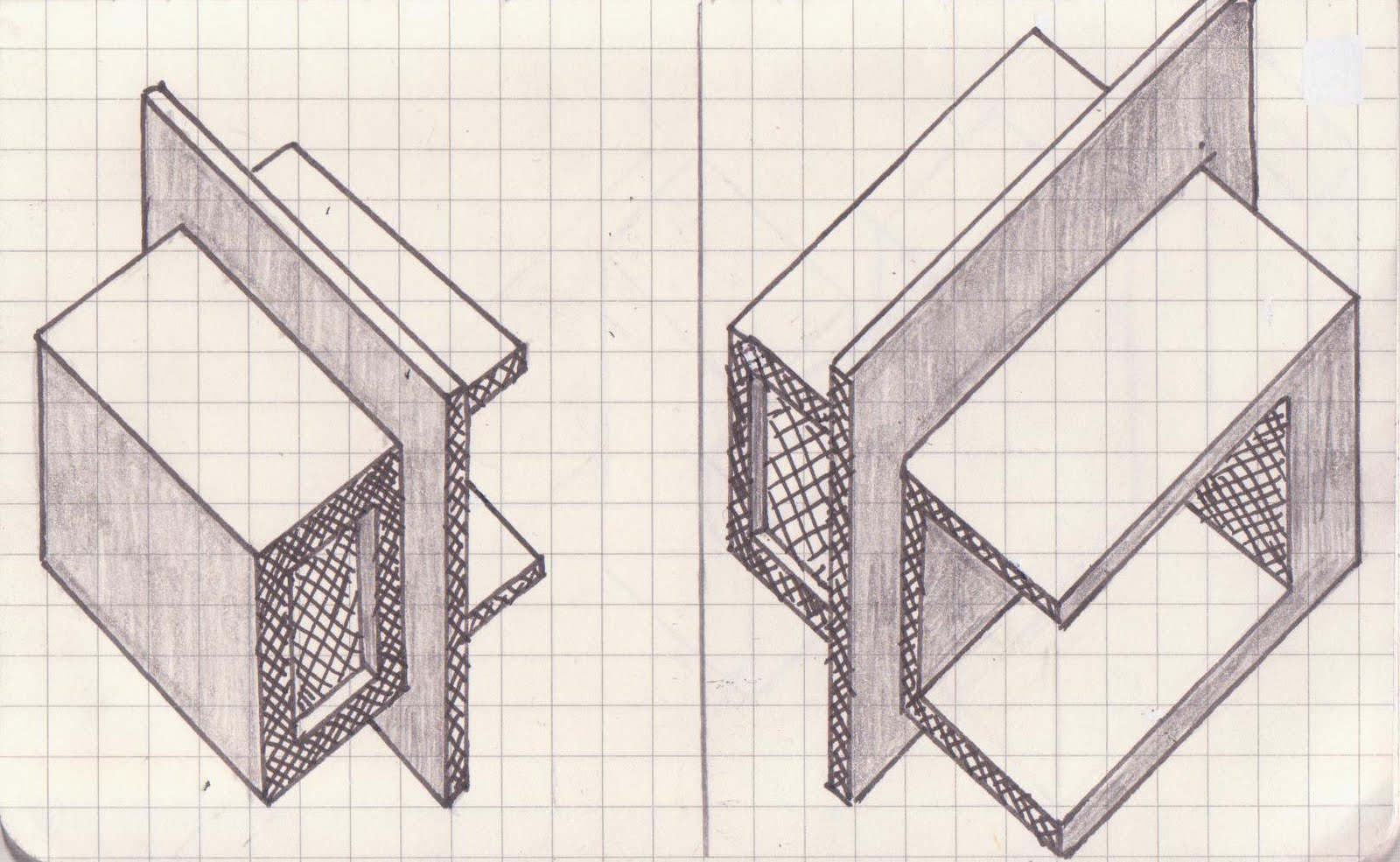 ARCH1101: Submission: 18 Sketch Axonometric Drawings
