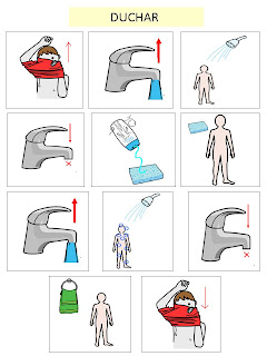 Autismus Arbeitsmaterial: Bilder: sich duschen