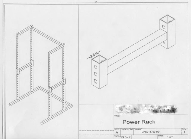 Engineer's Health Notes: Homemade power rack drawing